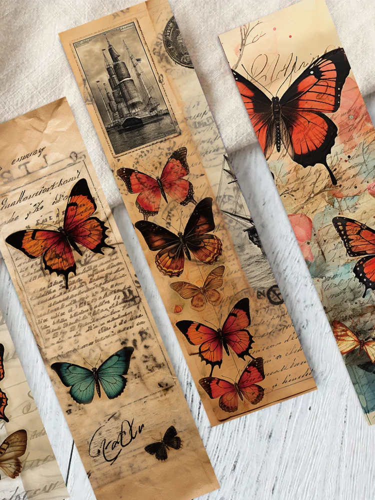 30pcs Vintage Butterfly Bookmarks Classical Art card Notes Diary marks ...