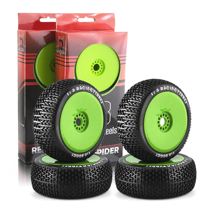 4PCS 1/8 RC Racing Car Off-Road Tires Buggy Tyre Wheel 17mm Hex Hubs ...