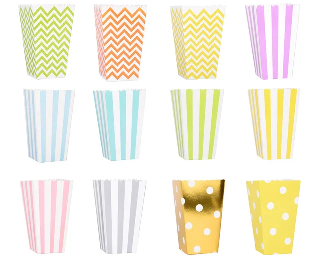 Party Snack Boxes 50-Pack Brown Kraft Paper Popcorn Boxes - 22oz ...