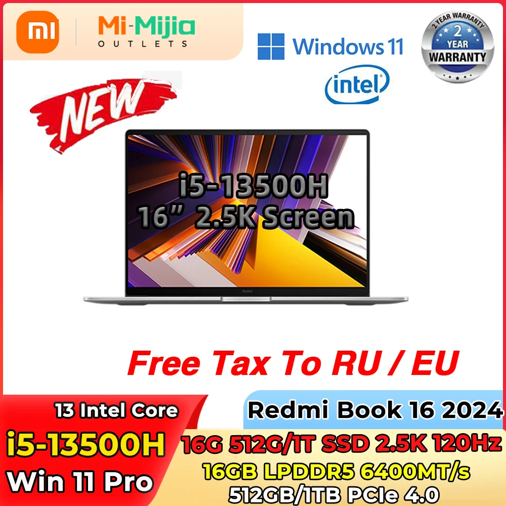 New Redmi Book 16 2024 13th Generation Intel Core i5-13500H Intel Iris ...