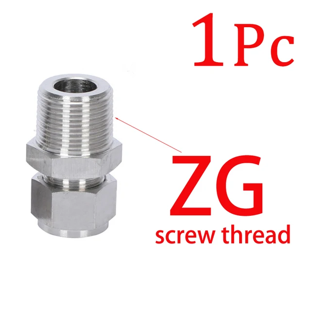 1/8" 3/8" 1/4" 1/2" To 3 4 6 8 10 12mm OD 304 stainless steel double card sleeve joint BSP ...