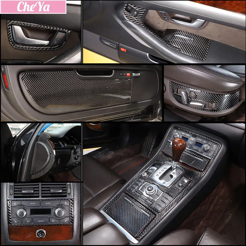 Soft-Carbon-Fiber-Full-Set-of-Accessories-for-Audi-A8-D3-D4-2004-2012 ...