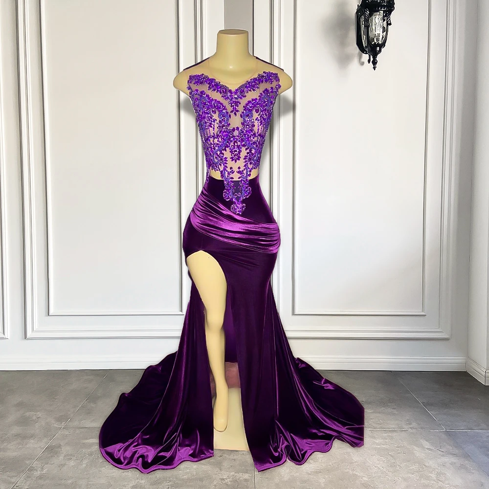 Long Elegant Prom Dresses 2023 Sheer Luxury Beaded Embroidery Sexy High ...