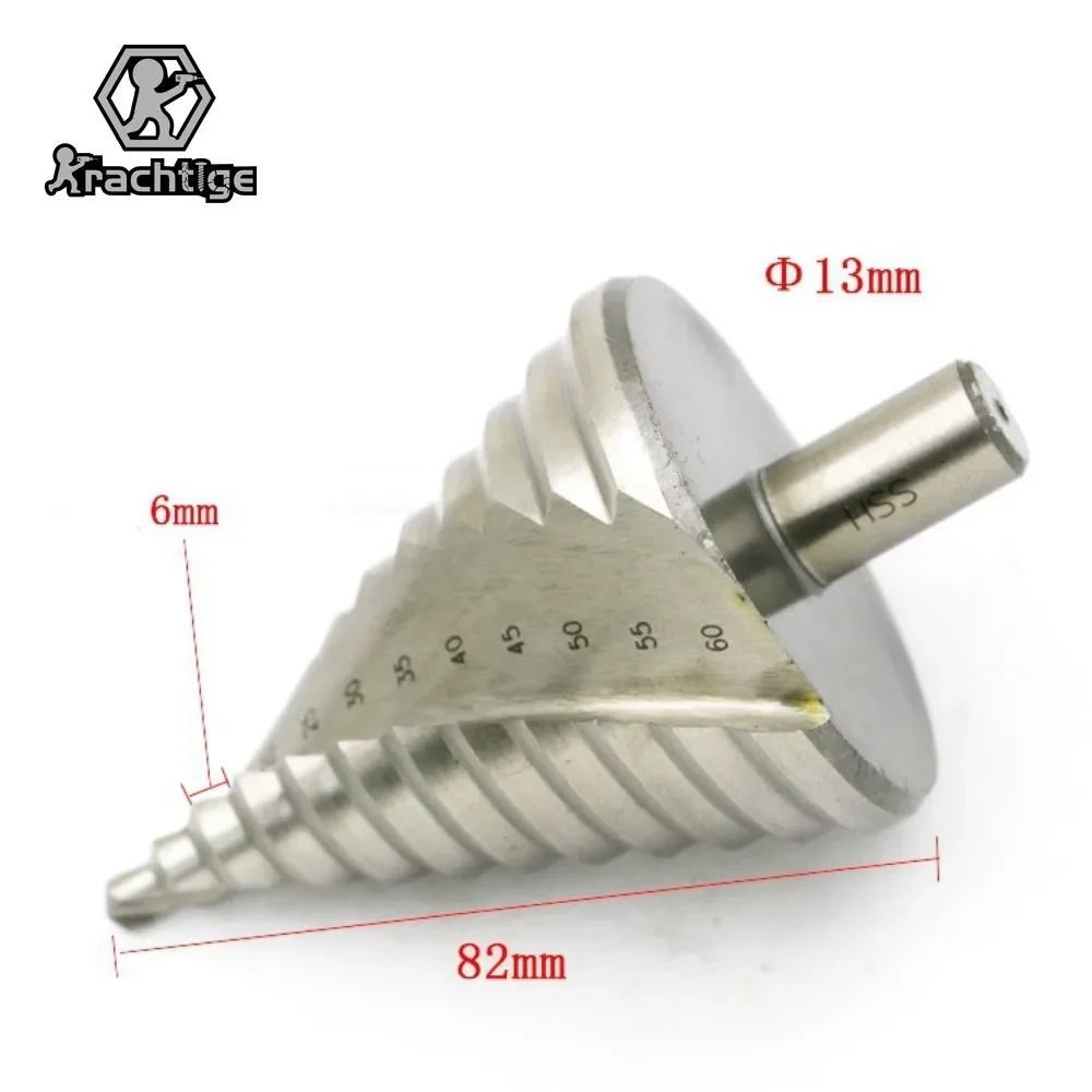 1Pcs-12-Step-Cone-Drill-Bits-Hole-Cutter-Bit-6-60mm-Triangle-Shank-Wood ...