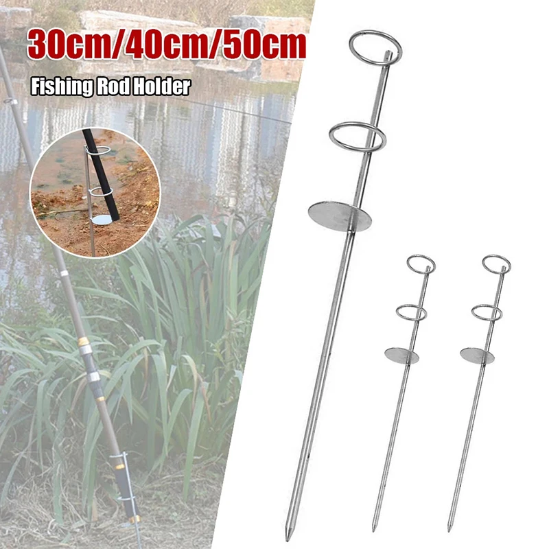 30-40-50CM-Portable-Support-Stainless-Steel-Ground-Spike-Rest-Stand ...