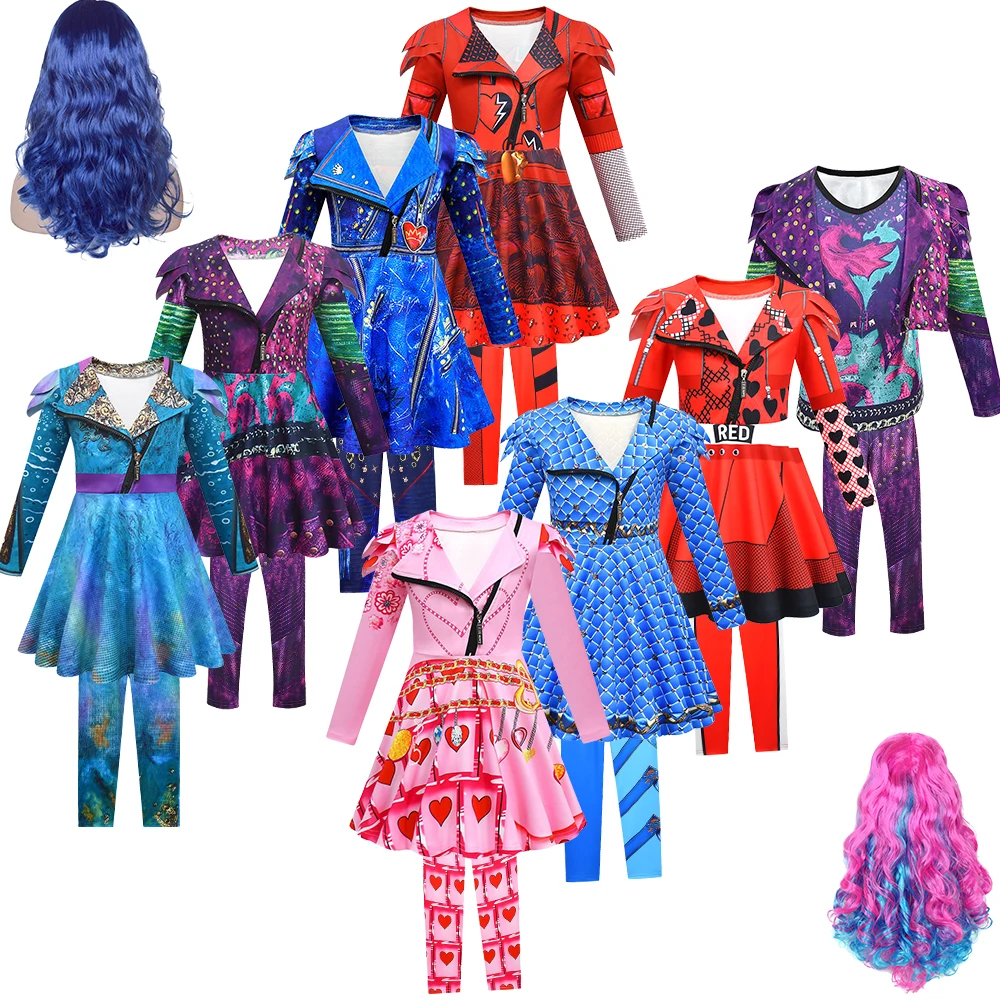 Disfraz-de-la-Reina-Roja-de-los-descendientes-para-ni-as-conjunto-de ...