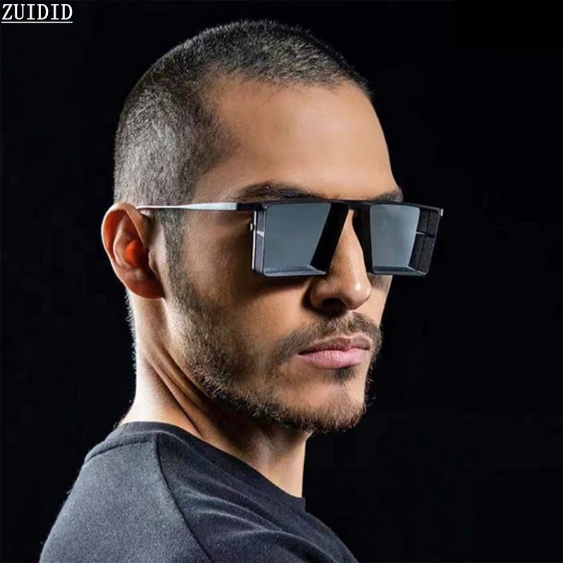 Retro-Punk-Sunglasses-For-Men-Square-Steampunk-Fashion-Glasses-Black ...