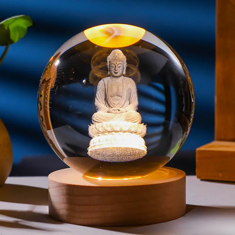 Nanwu Amitabha Night Light Buddha Main Ornament Crystal Ball Buddha ...