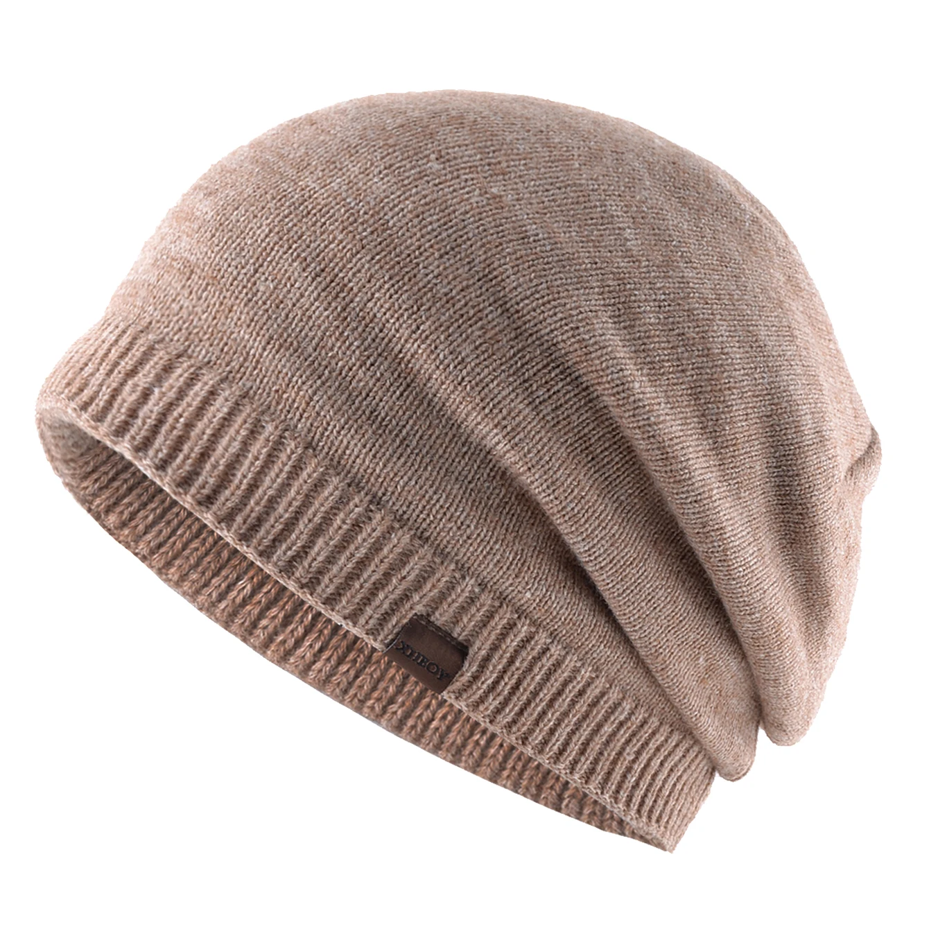 Winter Knitted Beanie Solid Color Knit Wool Men's Thick Hats Outdoor ...
