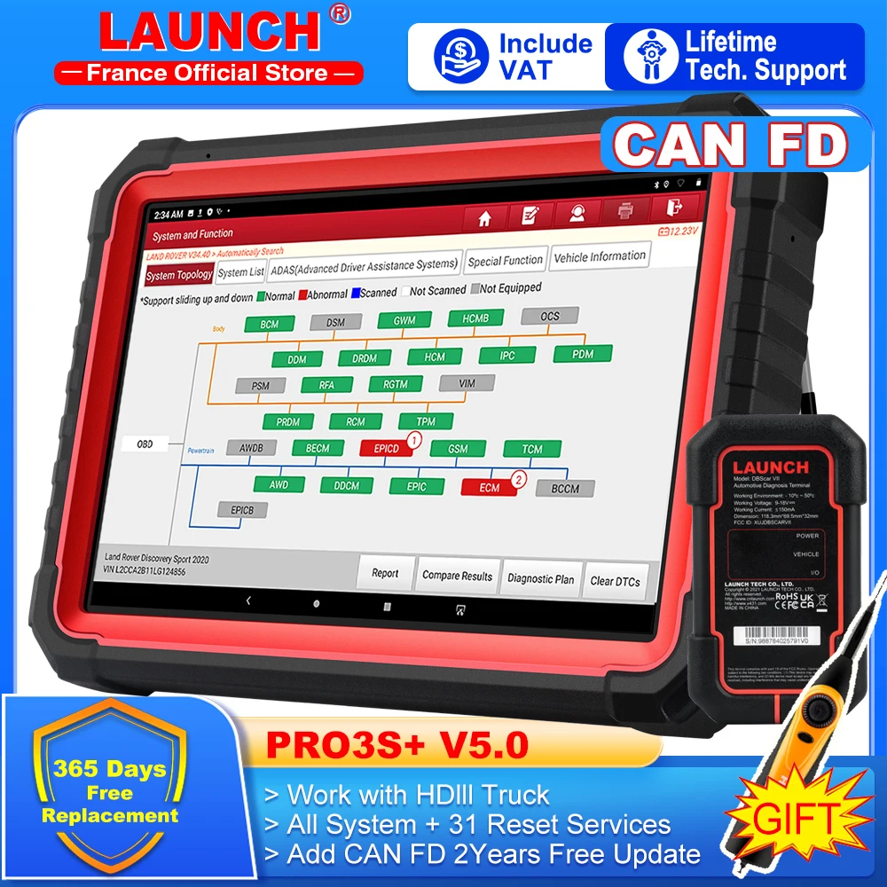 LAUNCH-X431-PRO3S-Plus-CAN-FD-OBD2-Auto-Car-Diagnostic-Tools-OBD-Full ...