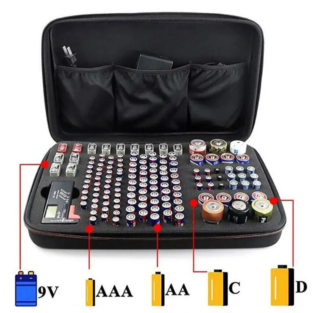 Portable Battery Storage Case Organizer 147pcs Batteries Household Hard ...