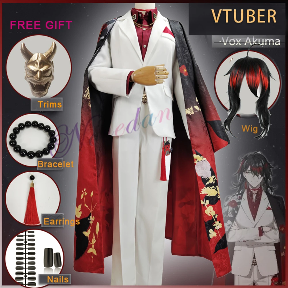 VTuber-Vox-Akuma-disfraz-de-Cosplay-peluca-de-Anime-NIJISANJI-Luxiem ...