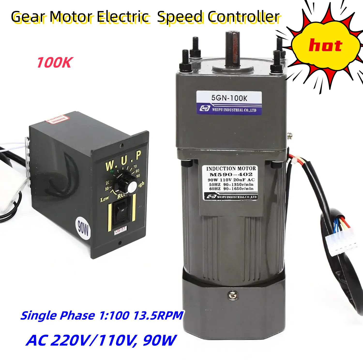 Gear-Motor-Electric-Speed-Controller-Asynchronous-AC-220V-110V-90W-with ...