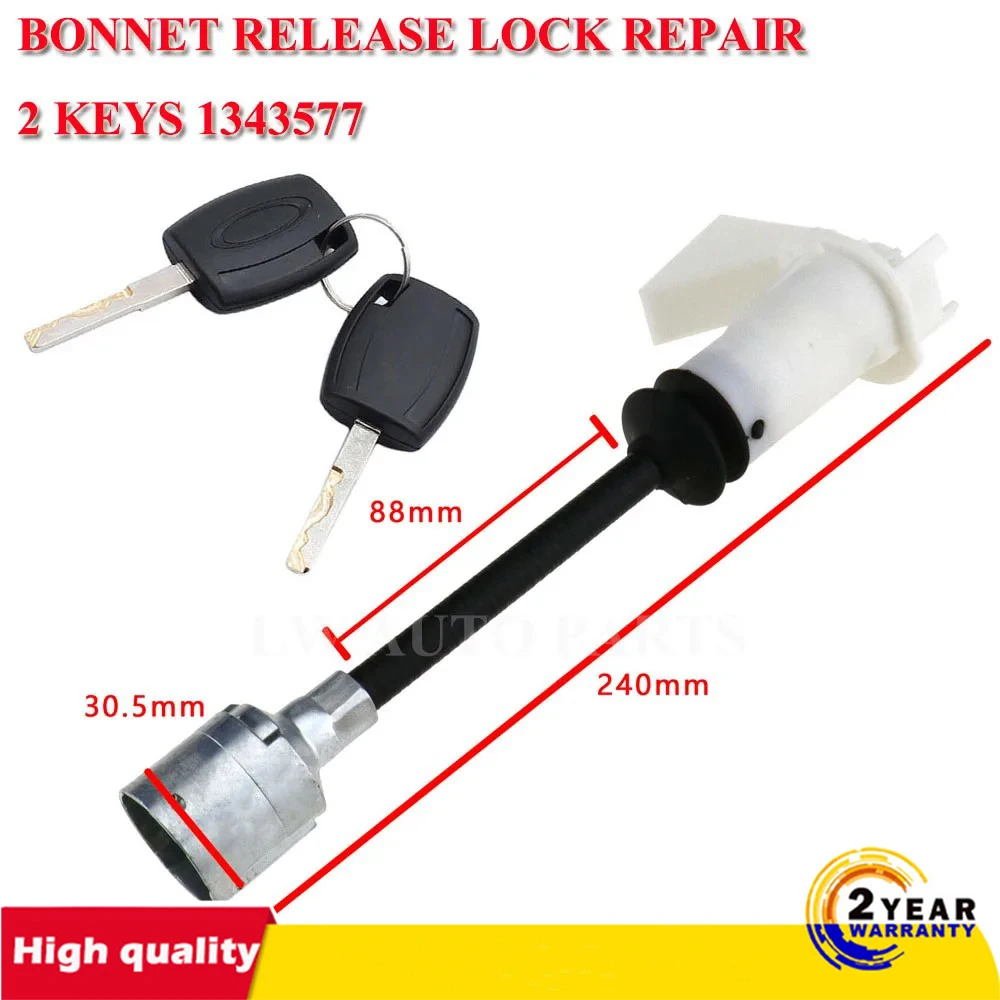 Bonnet-Release-Lock-Latch-Repair-Set-2-Keys-1343577-For-Ford-Focus-MK2 ...