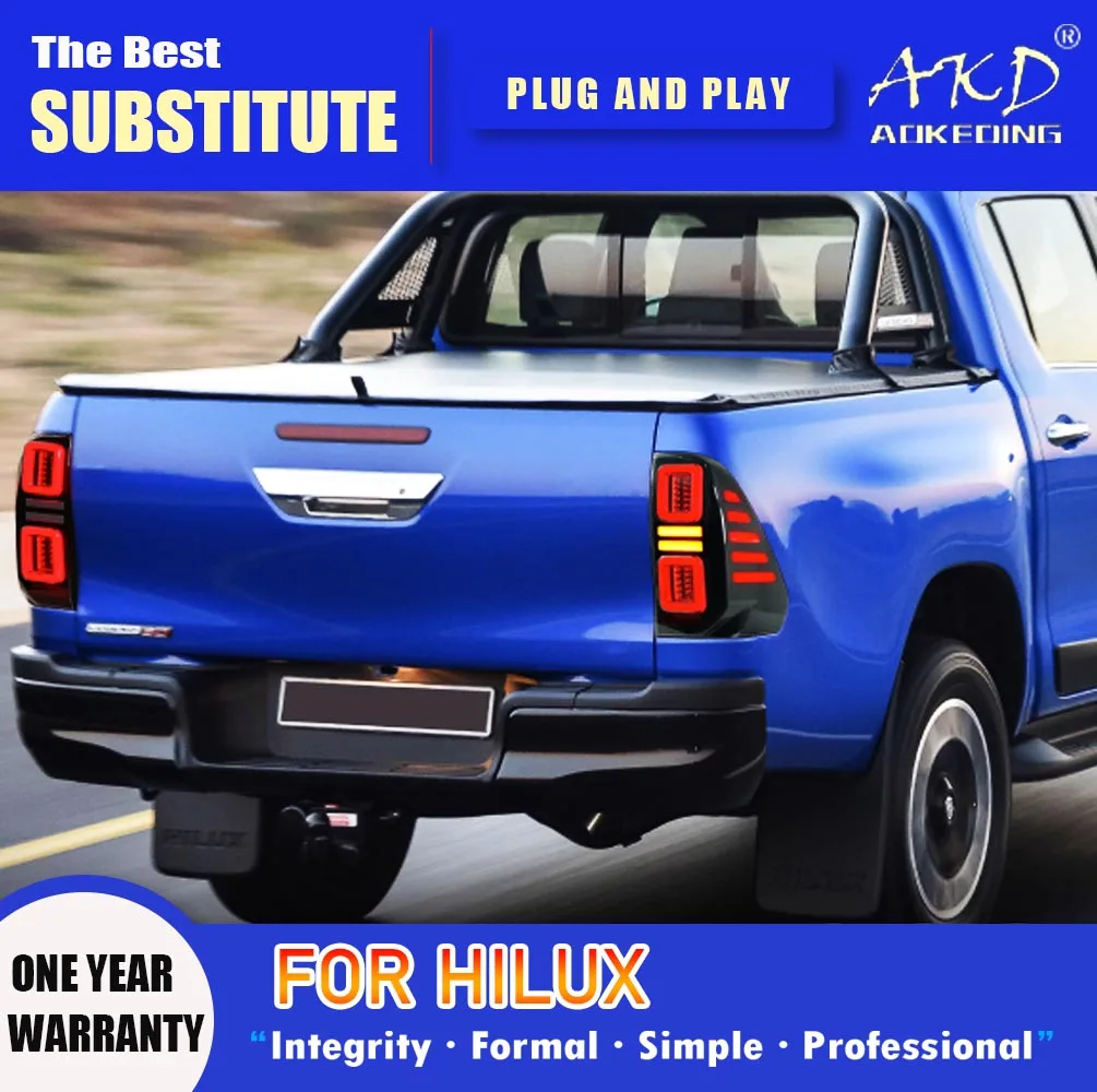 AKD Tail Lamp for Toyota Hilux LED Tail Light 2015-2021 Hilux Rear Fog ...