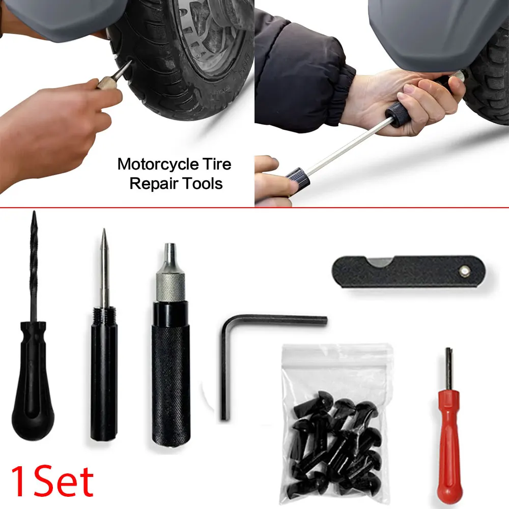 Car Motorcycle Tire Repair Plugger Tools Set Tire Wheel Repair Kit ...