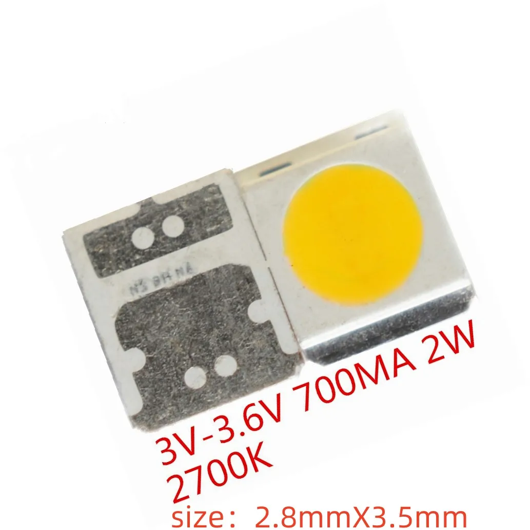 100PCS SMD LED 2835 Chips 3V 3.6V 2W 2700K 5000K CRI85 Beads For LED ...