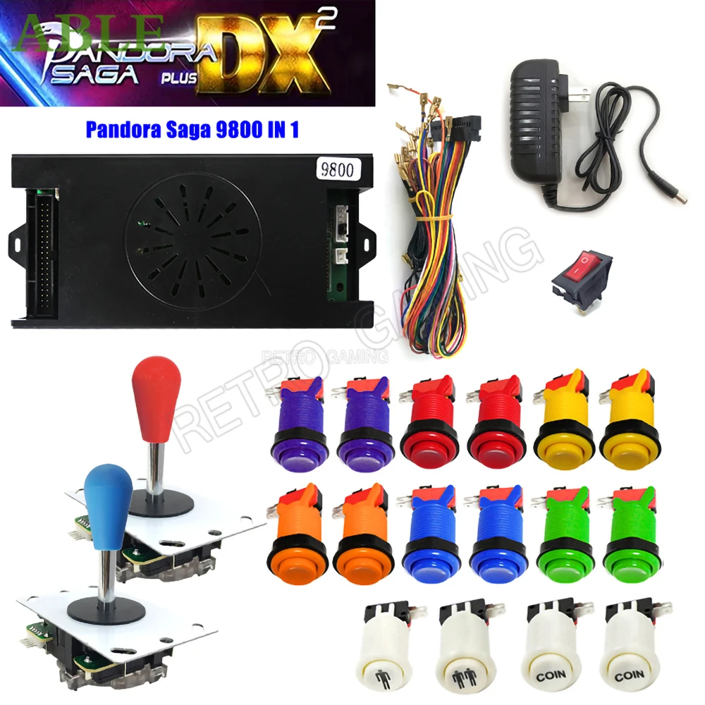 9800 in 1 Pandora Saga Box DX2 Plus DIY Kit 8 Way Joystick American ...