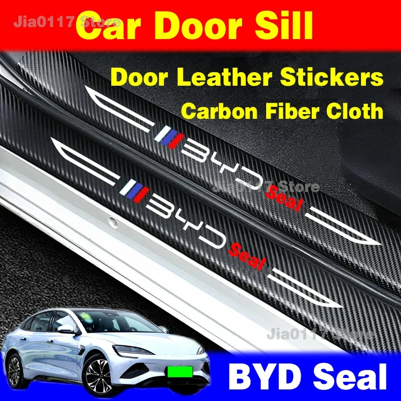 For-BYD-Seal-2022-2023-Car-Door-Sill-Leather-Stickers-Protection-Plate ...