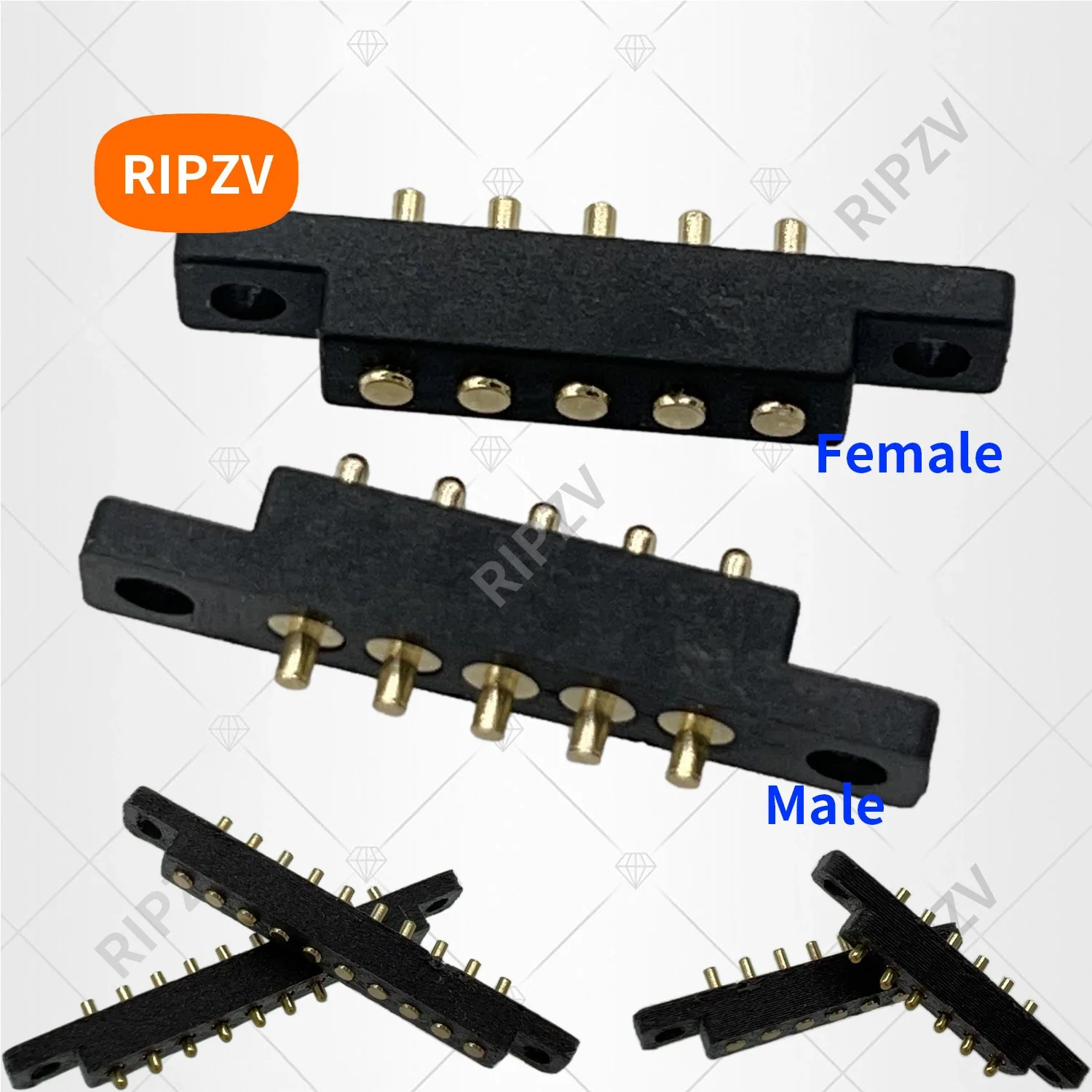 Male Female Probe Spring Loaded Pogo Pin Connector 4pin 5pin 6pin 8pin ...