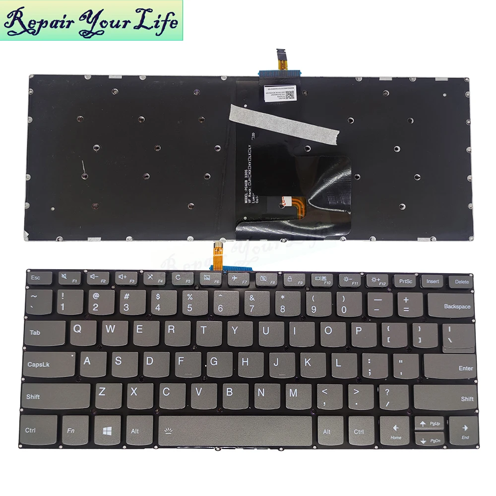 US UK Latin Pt-BR Backlit Keyboard for Lenovo Yoga Flex 5-1470 81C9 ...
