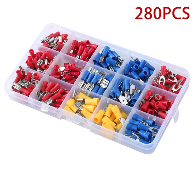 480 Pieces Electrical Insulated Wire Connector Kit Screw Head Ring Butt ...