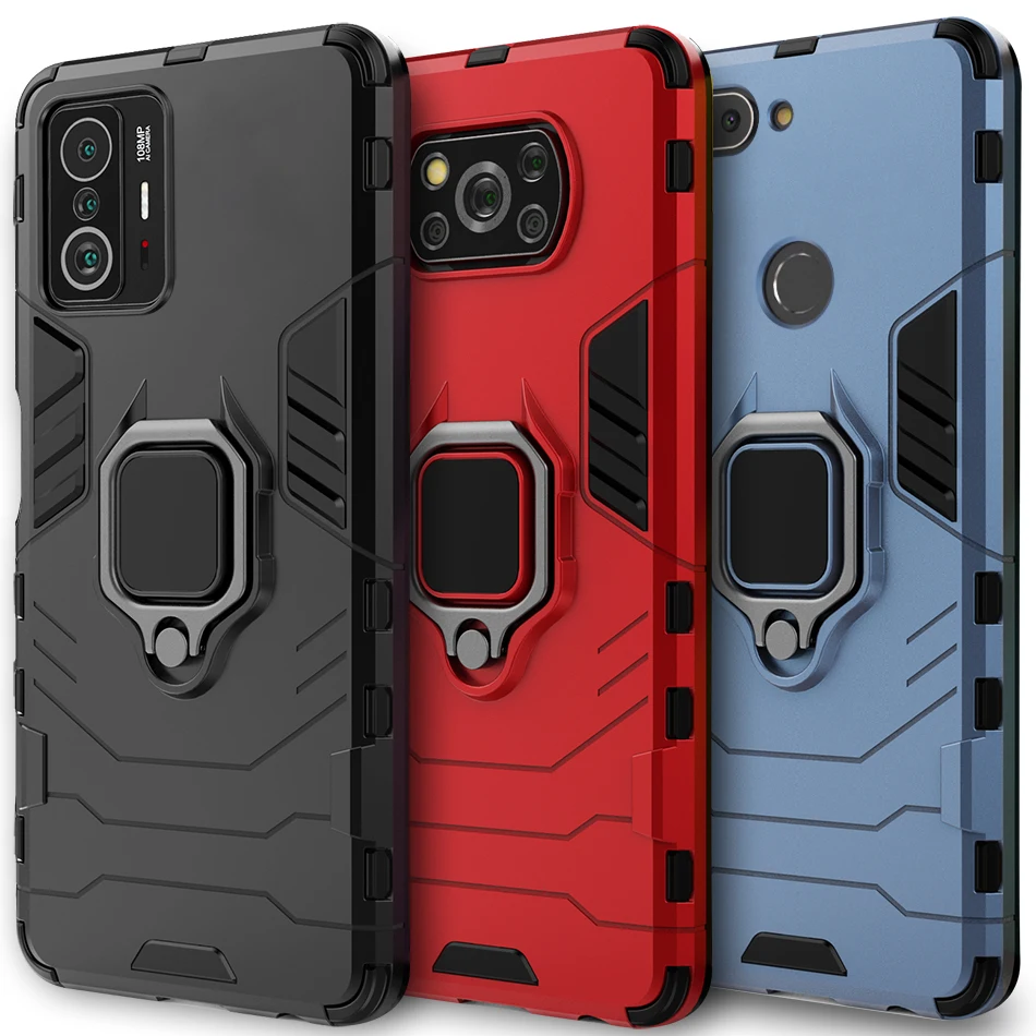 Heavy Duty Shockproof Armor Bracket Phone Case For Xiaomi Pocophone ...