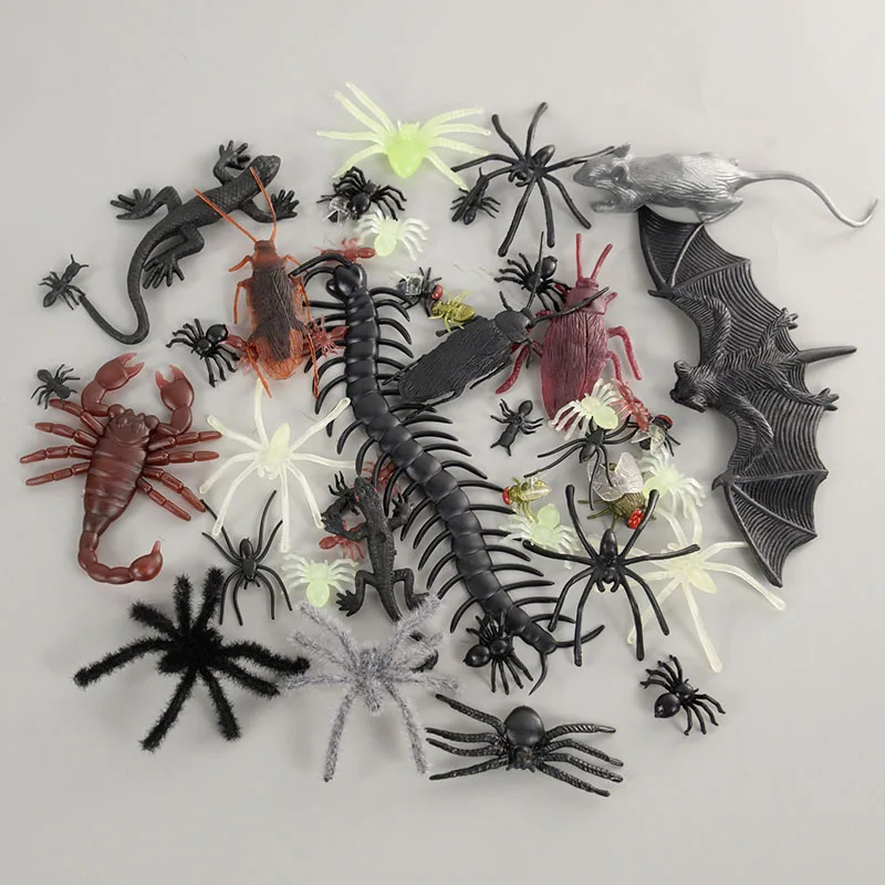 1Set Simulation Plastic Spider Bat Insect Bugs for Halloween Party ...