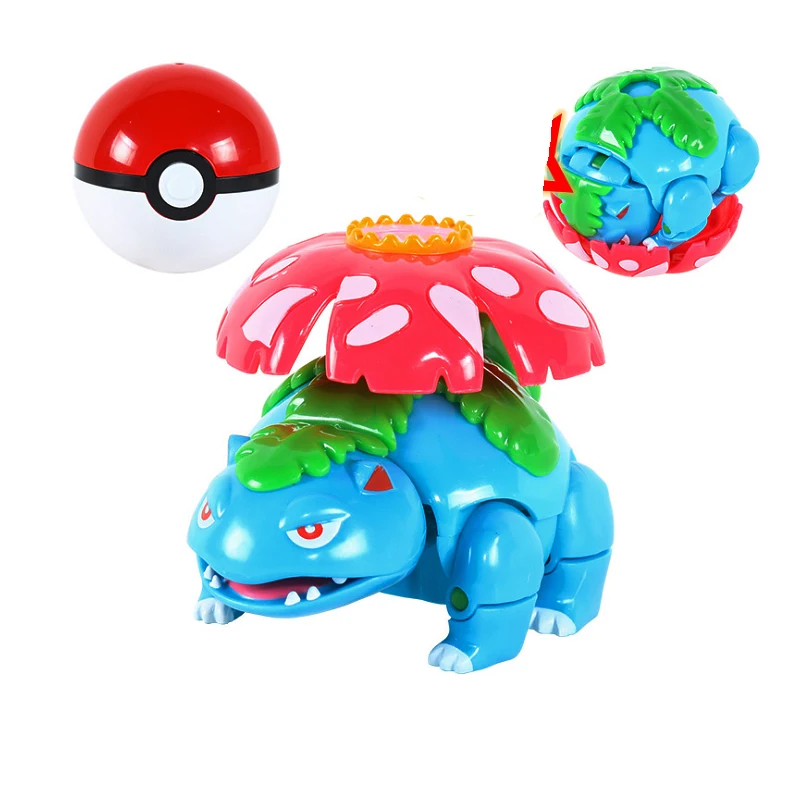 Figure Pokemon Pokeball transform Pikachu Charizard Venusaur Blastoise ...