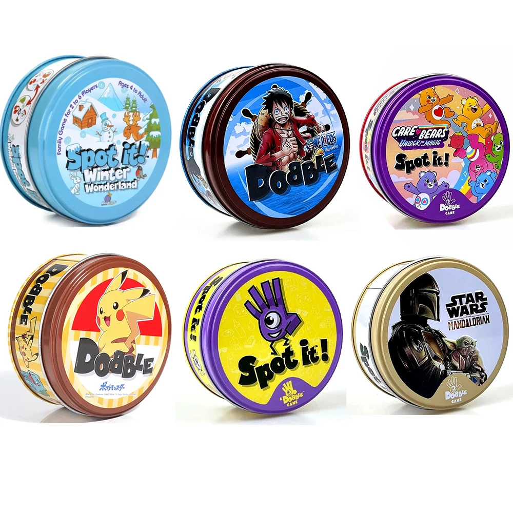 HOt-Dobble-Cards-Kids-Game-Toy-with-Metal-Box-Red-Sports-Animals-Jr-Hip ...