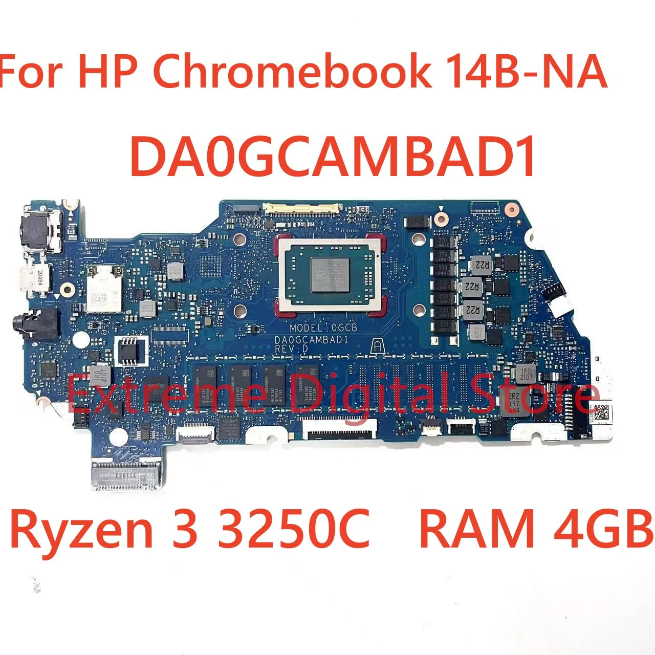 For-HP-Chromebook-14B-NA-Laptop-motherboard-DA0GCAMBAD1-With-Ryzen-3 ...