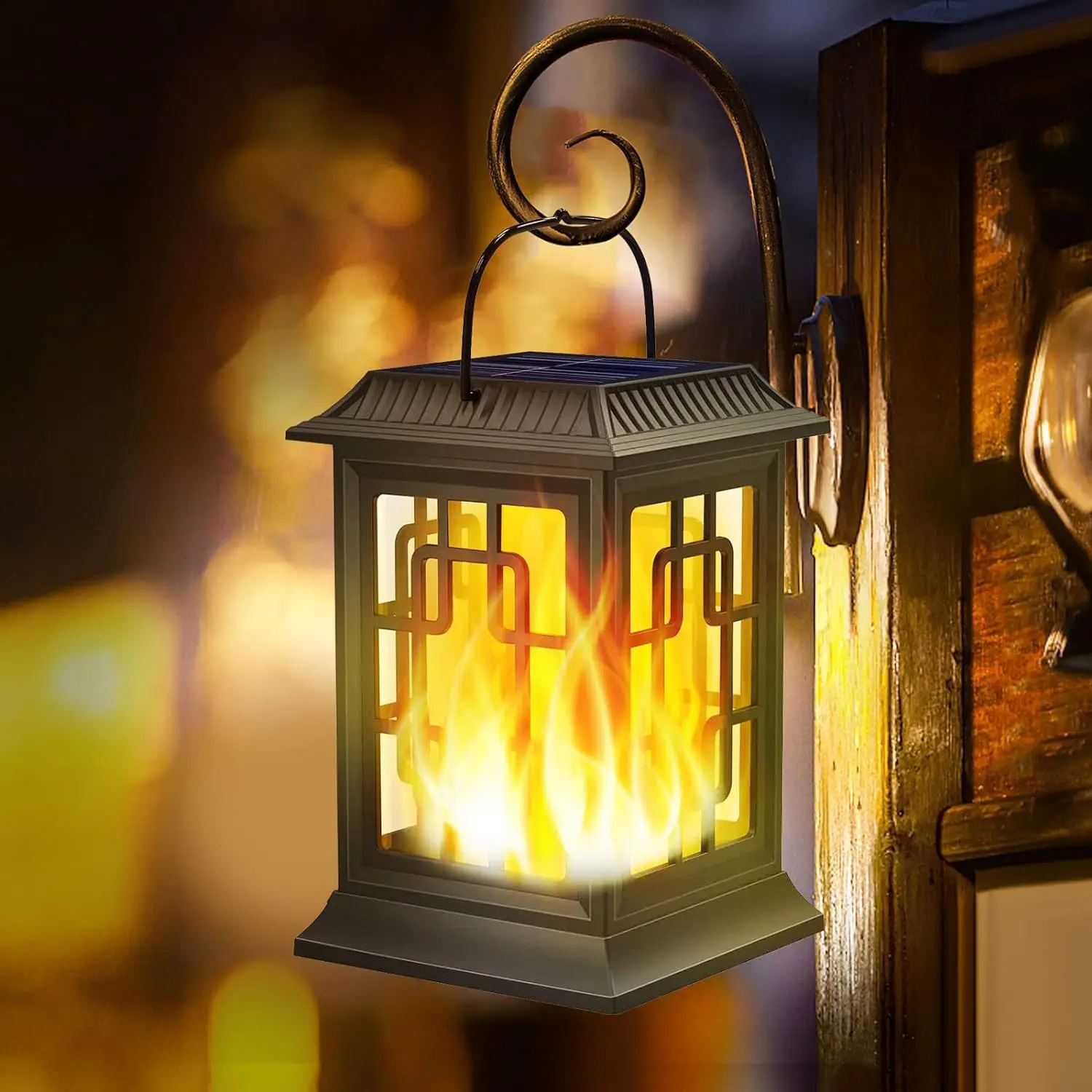 Solar-Flame-Lantern-Outdoor-Waterproof-Flickering-LED-Pendant-Light ...