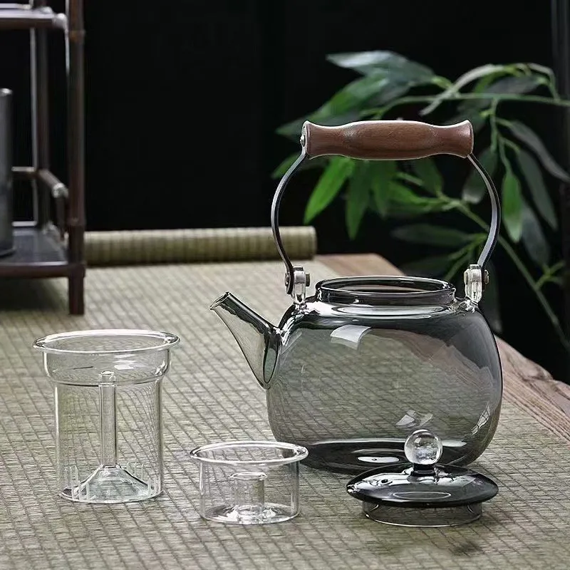 New-Selling-Glass-Beam-Kettle-Grey-High-Borosilicate-Glass-Teapot ...