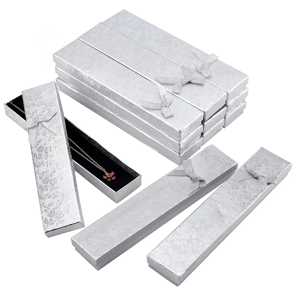 12pc Rectangle Bowknot Cardboard Long Necklace/Jewelry/Gift/Pendant ...