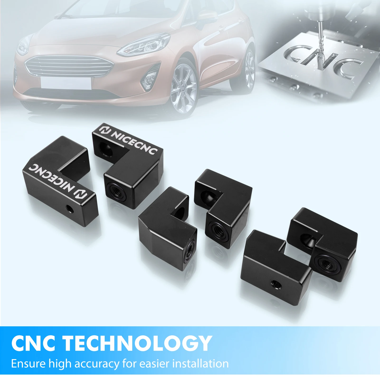 Rear Wing Spoiler Riser Extender Kit Bolt-on Type For Ford