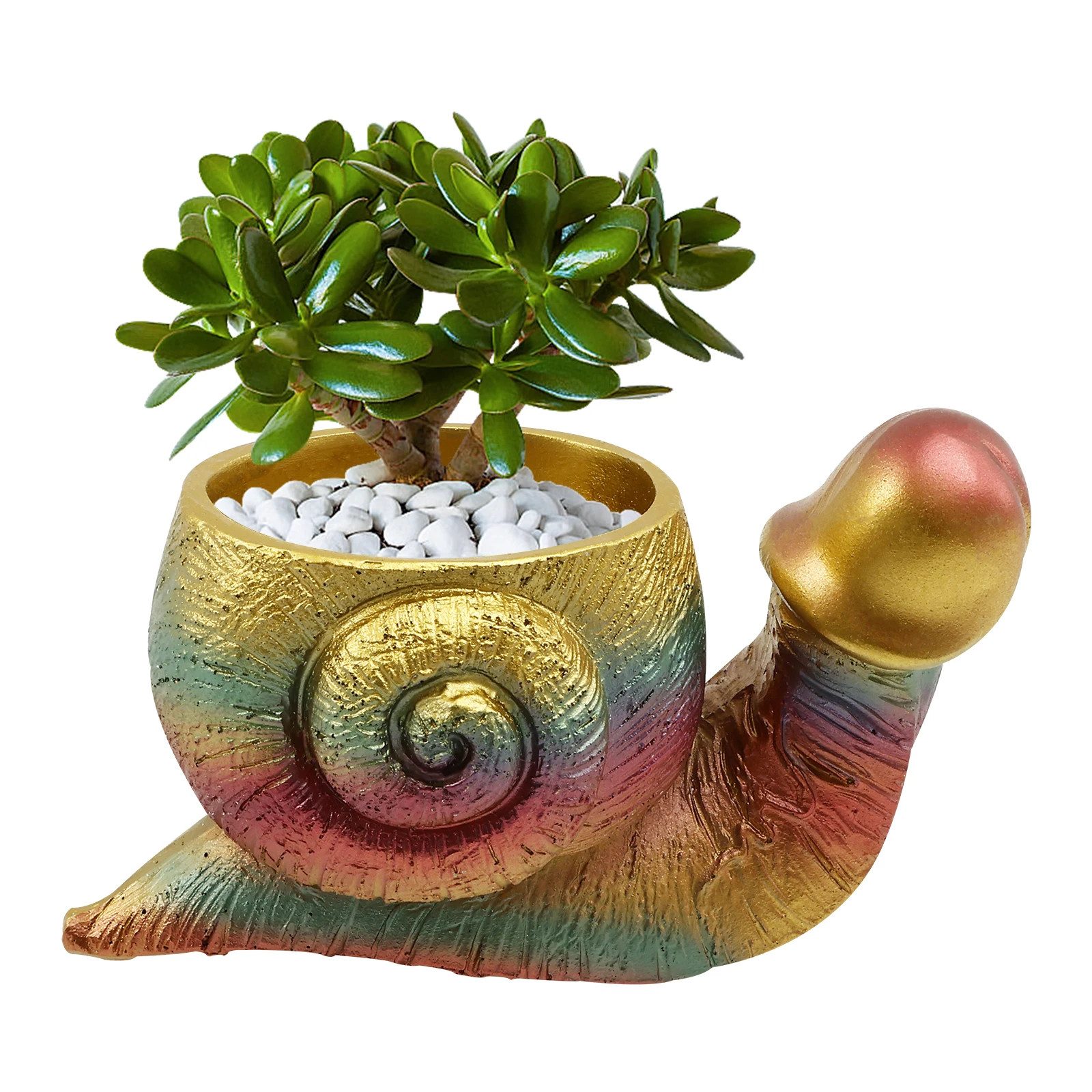 Plant Pots Cute Resin Succulent Pots Snail Statue Decorative Snail ...