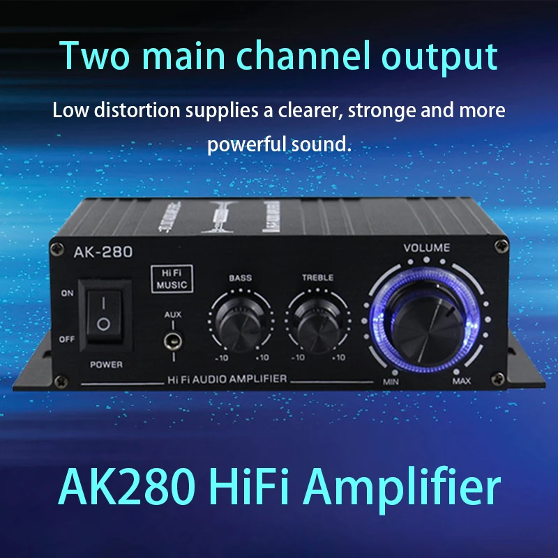 AK280/AK270/AK170 Audio Amplifiers for Car home Bass 2.0 Channel Hifi ...