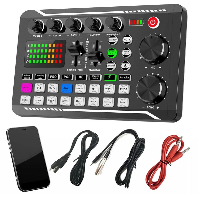 Podcast Microphone Sound Card Kit Professional Studio Condenser Mic ...