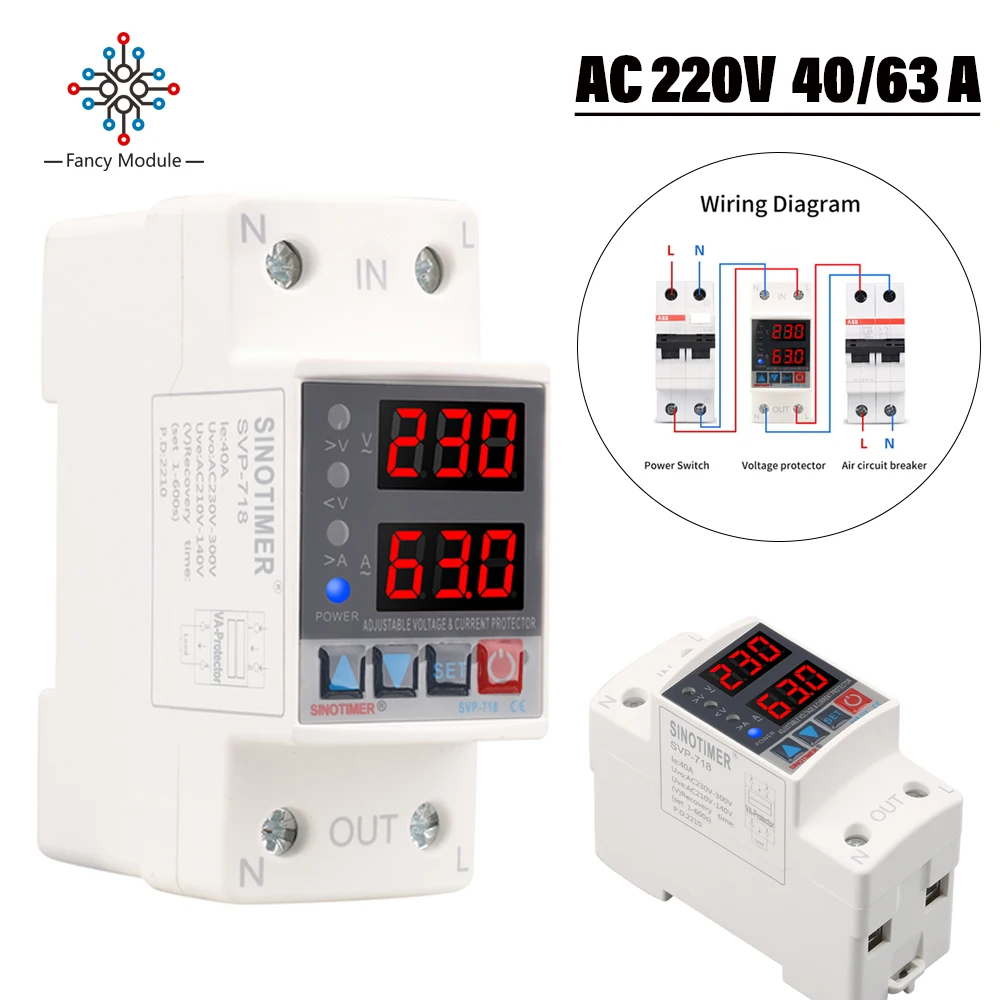 AC220V-Din-Rail-Adjustable-Voltage-Relay-Control-Over-Under-Voltage ...