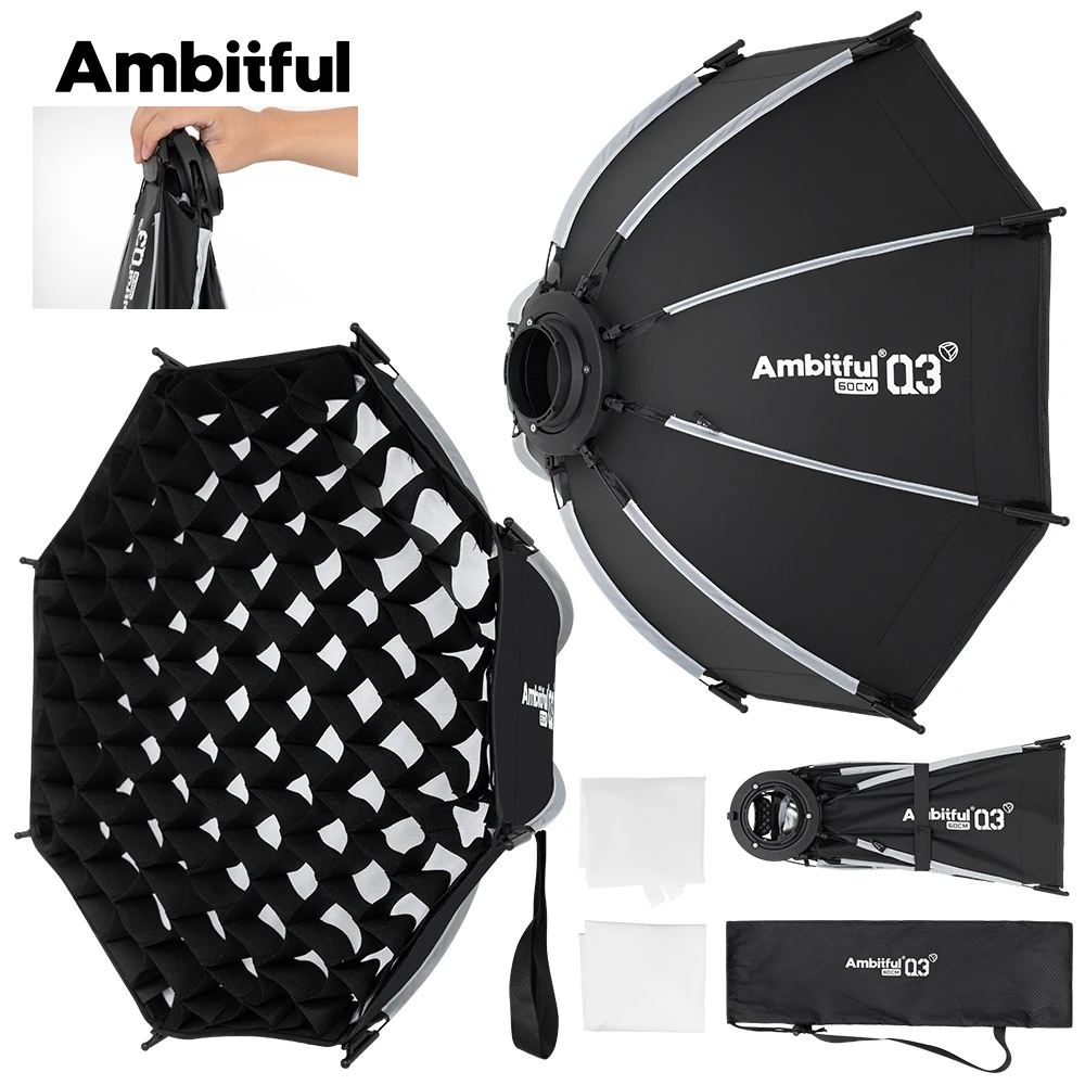 AMBITFUL Q3 Series Softbox 40cm 60cm Quick Release Softbox Standard SA ...
