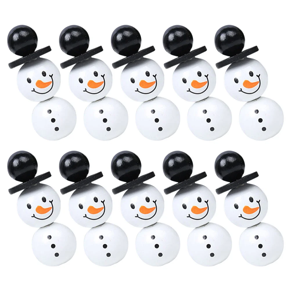 1 set Wooden Snowman Beads For Decor Diy Accessories Jewelry Making ...