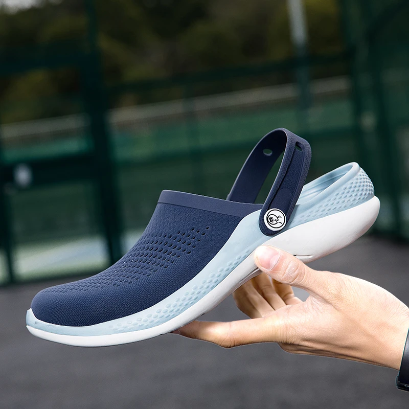 오리지널 남성 샌들 경량 캐주얼 신발 Eva 소프트 솔 홀 슈즈 빅 사이즈 야외 비치 팻 슬리퍼 정원 신발 패션