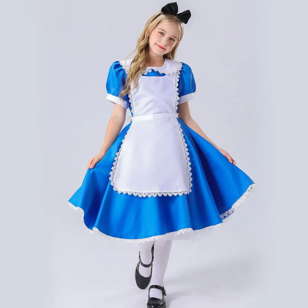 Halloween Cosplay Maid Dress European And American Blue Maid Dress ...