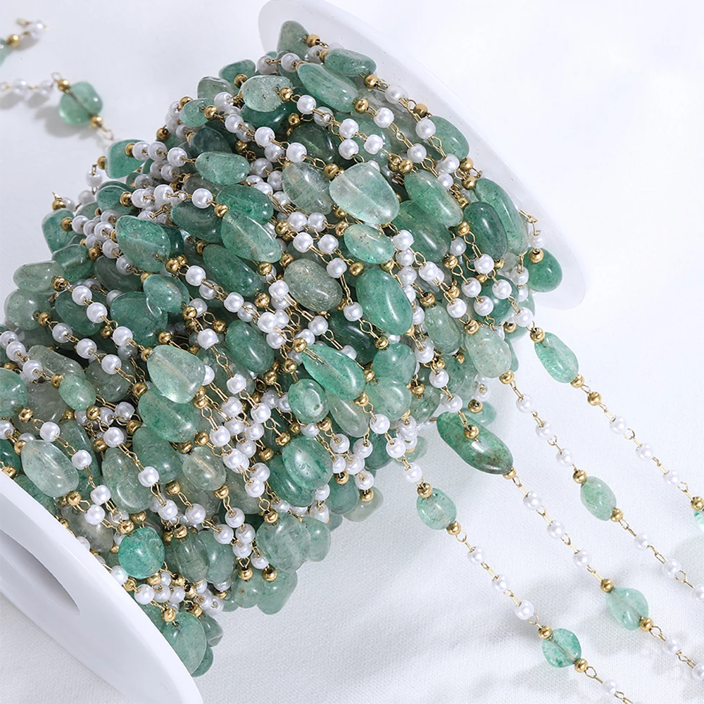 1meter-Stainless-Steel-Natural-Stone-Beaded-Chain-Imitation-Pearl ...