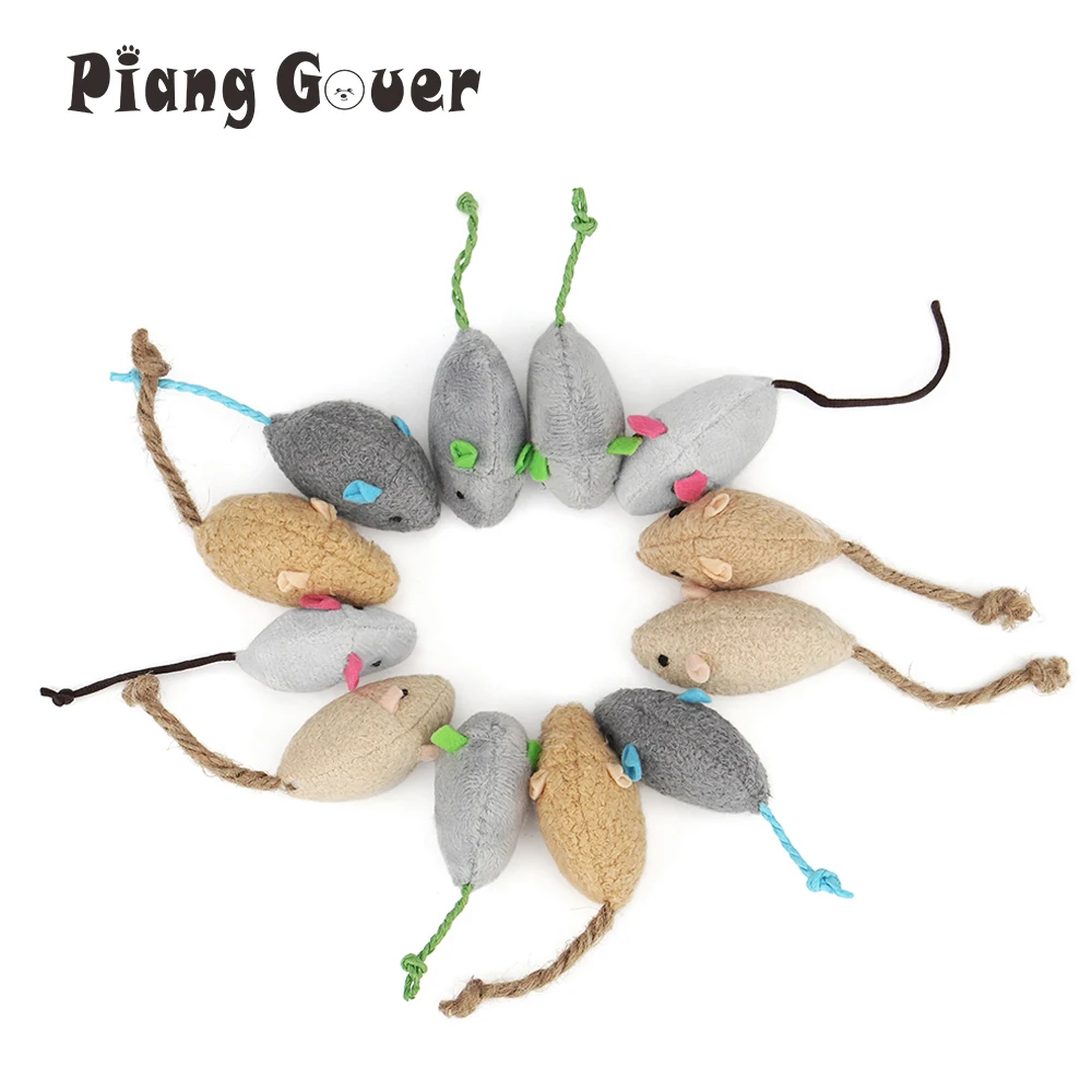 12pcs Mix Pet Toy Catnip Mice Fun Plush Mouse Cat Toy Interactive Play ...