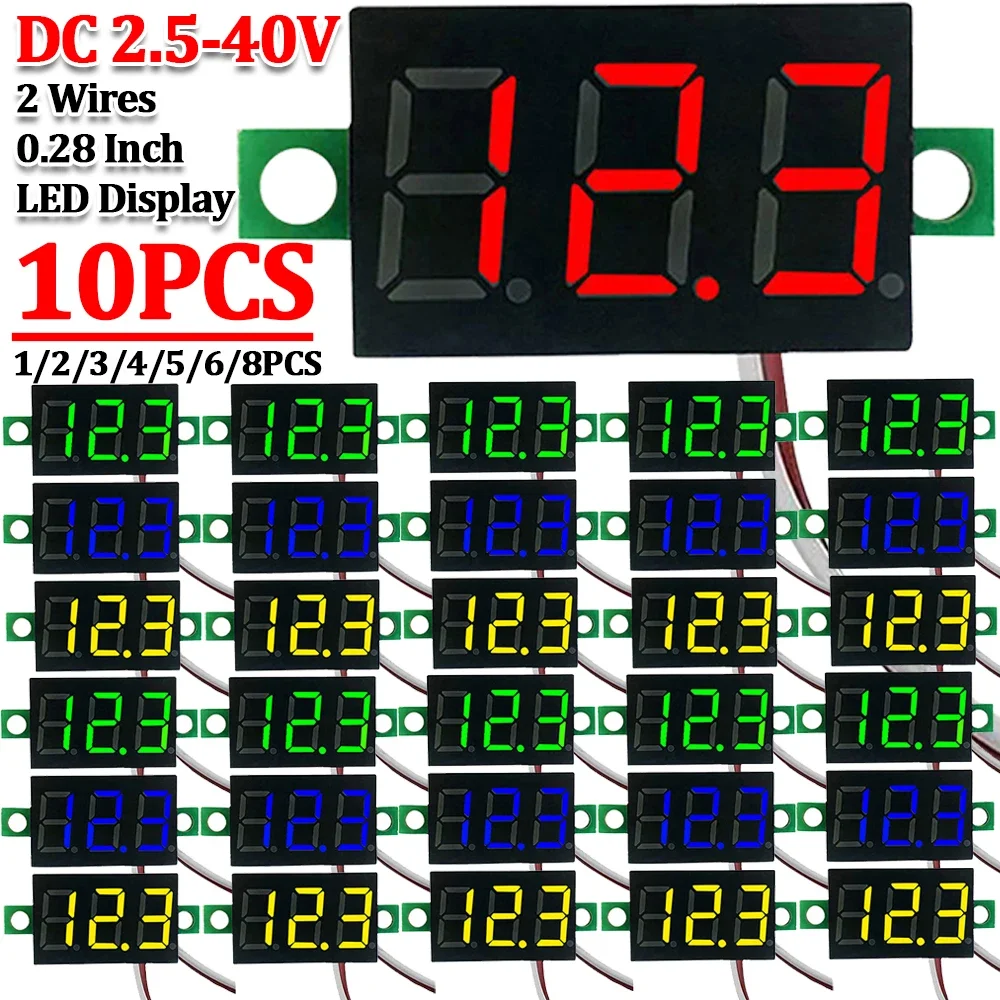 10-1PC-0-28Inch-DC-2-5V-40V-2Wires-Digital-Voltage-Tester-Red-Blue ...