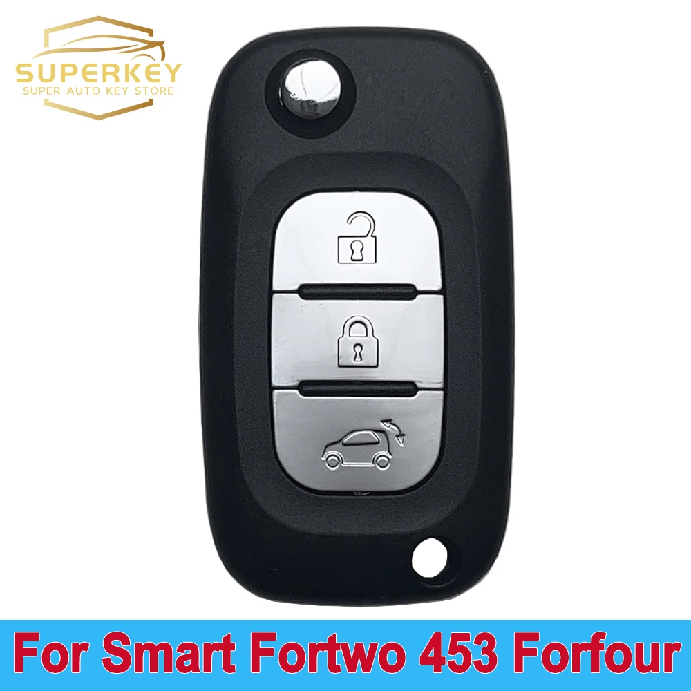SUPERKEY Flip Folding Car Key Shell Case Fob For Mercedes Benz Smart ...