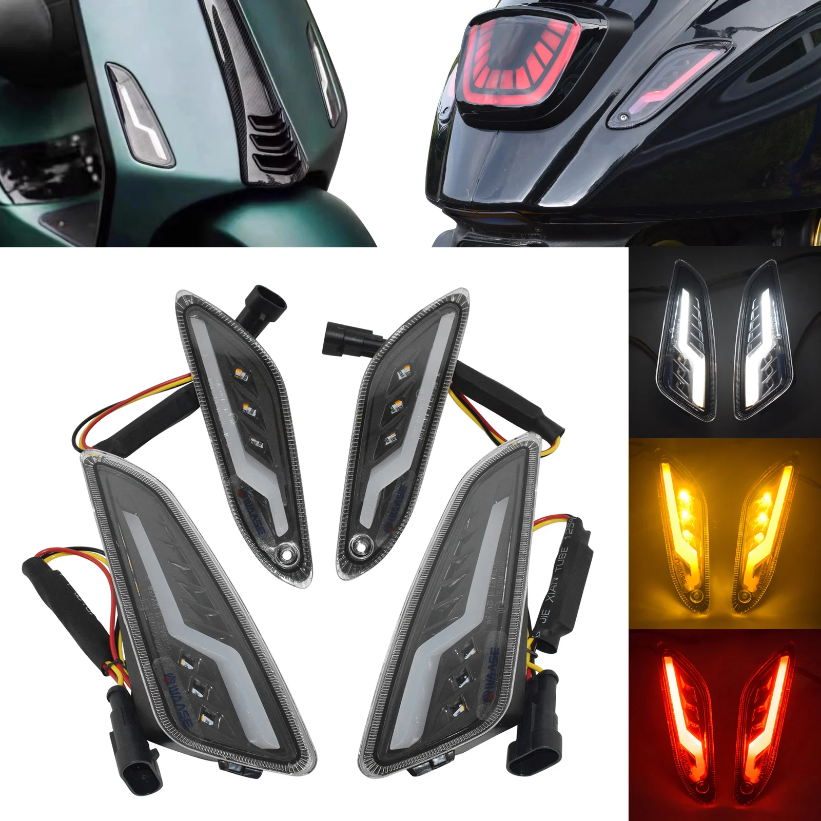 E-Mark-LED-Front-Rear-Turn-Signals-Indicator-DRL-Daytime-Running-Light ...