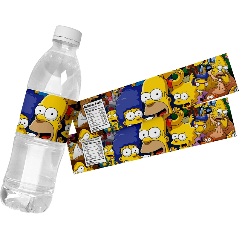 Shop Generic The Simpsons Party Mineral Water Bottle Labels Water ...