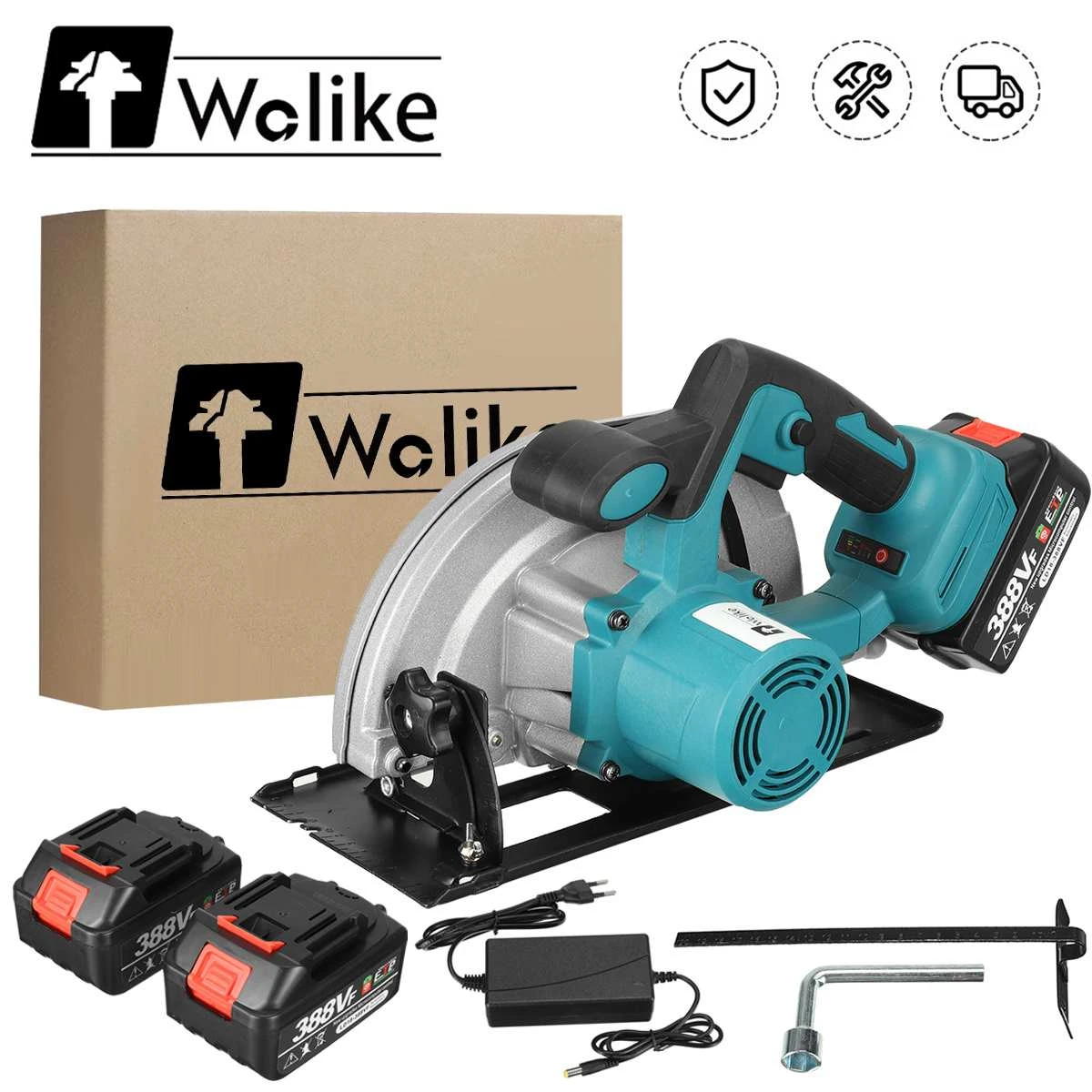 Wolike brushless 388vf 1200w serra circular elétrica 185mm lâmina de ...